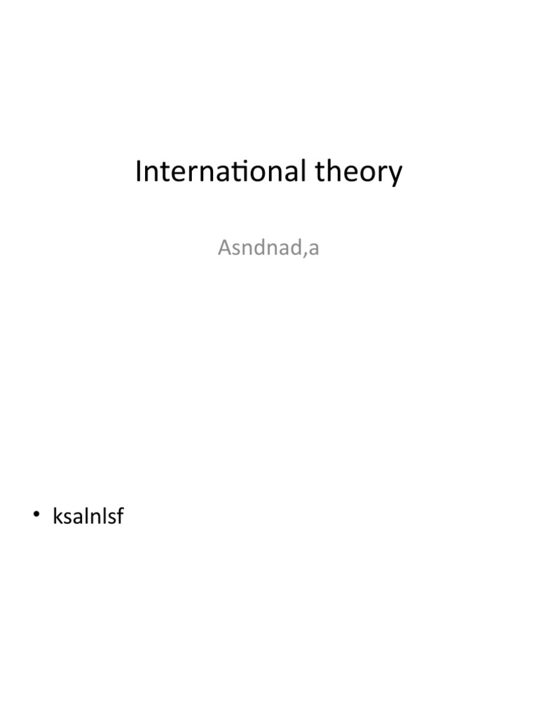 International Theory | PDF