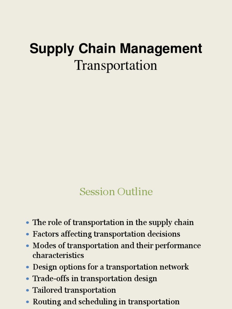 Transportation SCM | Download Free PDF | Transport | Economic Sectors
