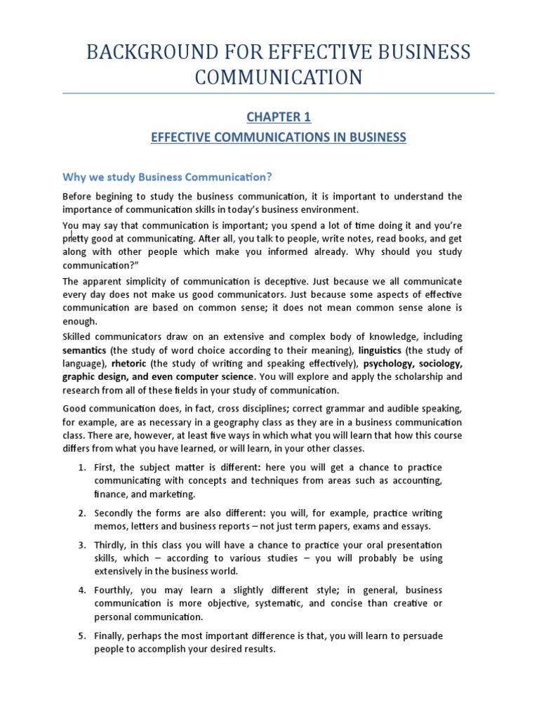 BUSINESS COMMUNICATION Lecture 1 | PDF | Nonverbal Communication ...