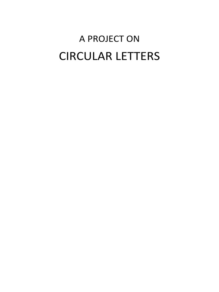 Circular Letters: A Project On | PDF | Career & Growth