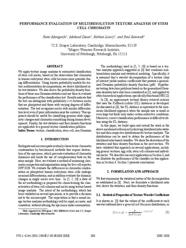 Rami Mangoubi | PDF | Normal Distribution | Cell Potency
