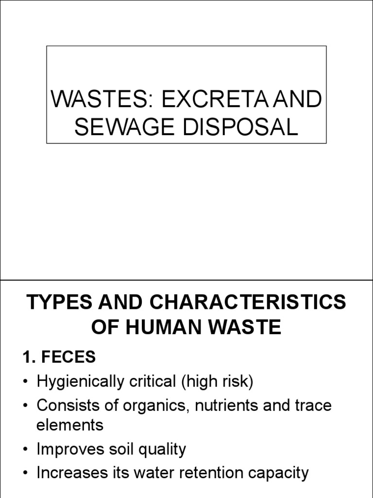 Excreta and Sewage Disposal Methods | PDF | Wastewater | Sewage Treatment