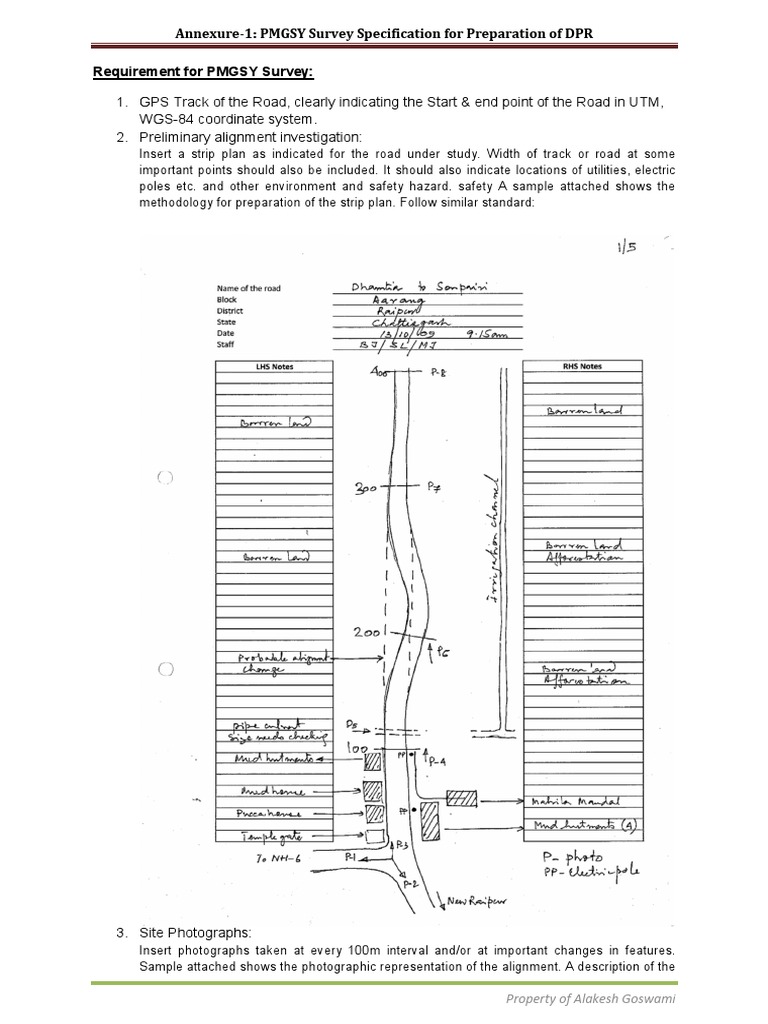 Requirement For PMGSY Survey | PDF | Road | Surveying