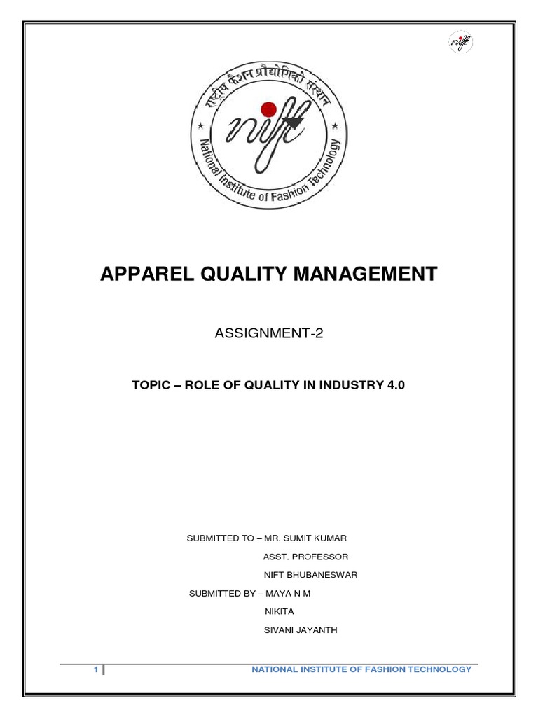 Apparel Quality Management: Assignment-2 | PDF | Automation | Internet ...