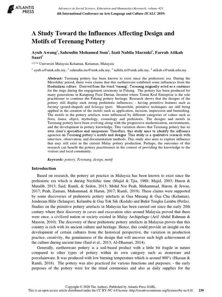 A Study Toward The Influences Affecting Design and Motifs of Terenang ...