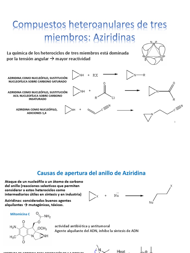 Diapositivas Aziridinas | PDF | Química Orgánica | Química