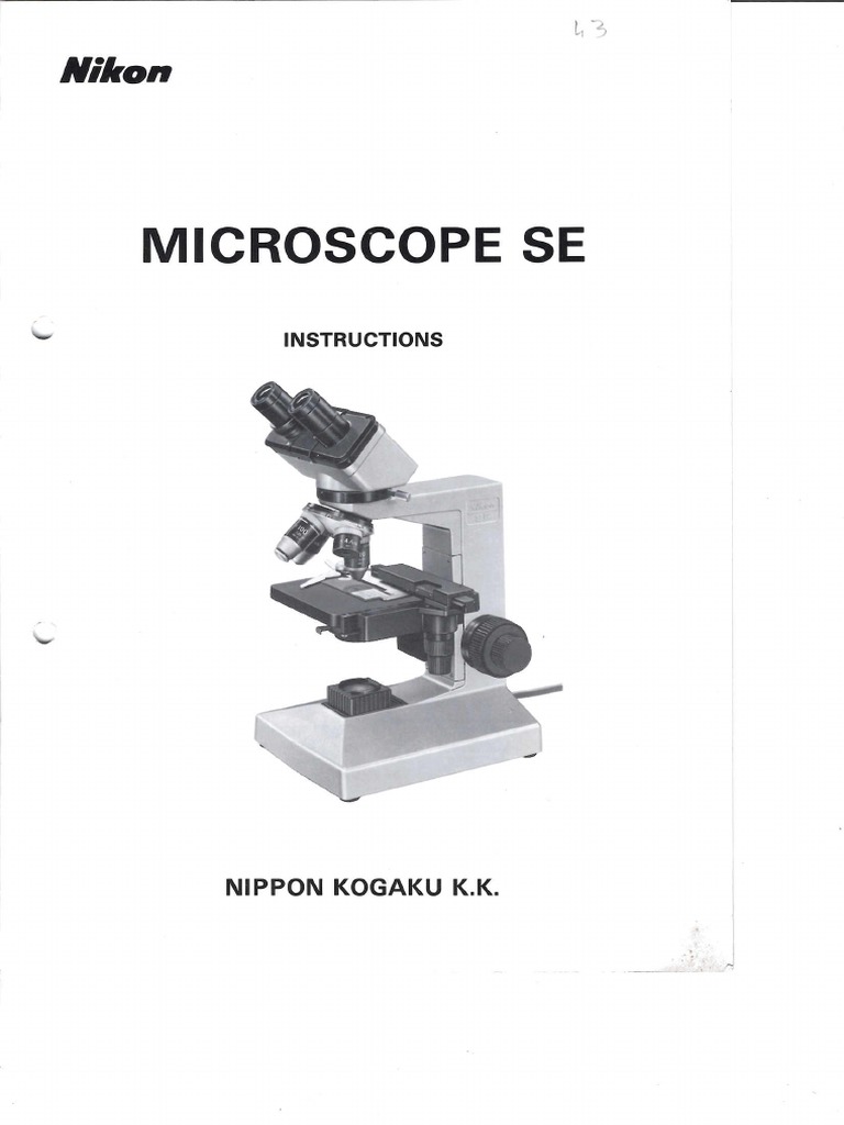 Nikon SE Microscope - User Manual | PDF