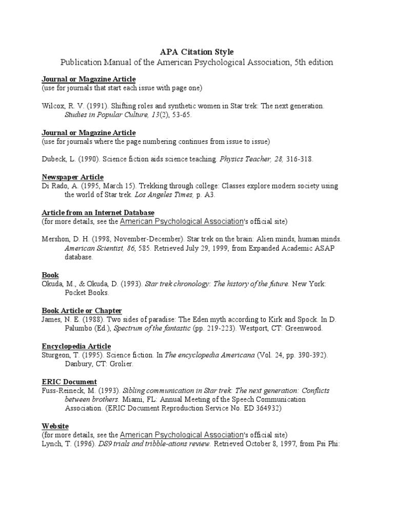 Publication Manual of The American Psychological Association, 5th ...