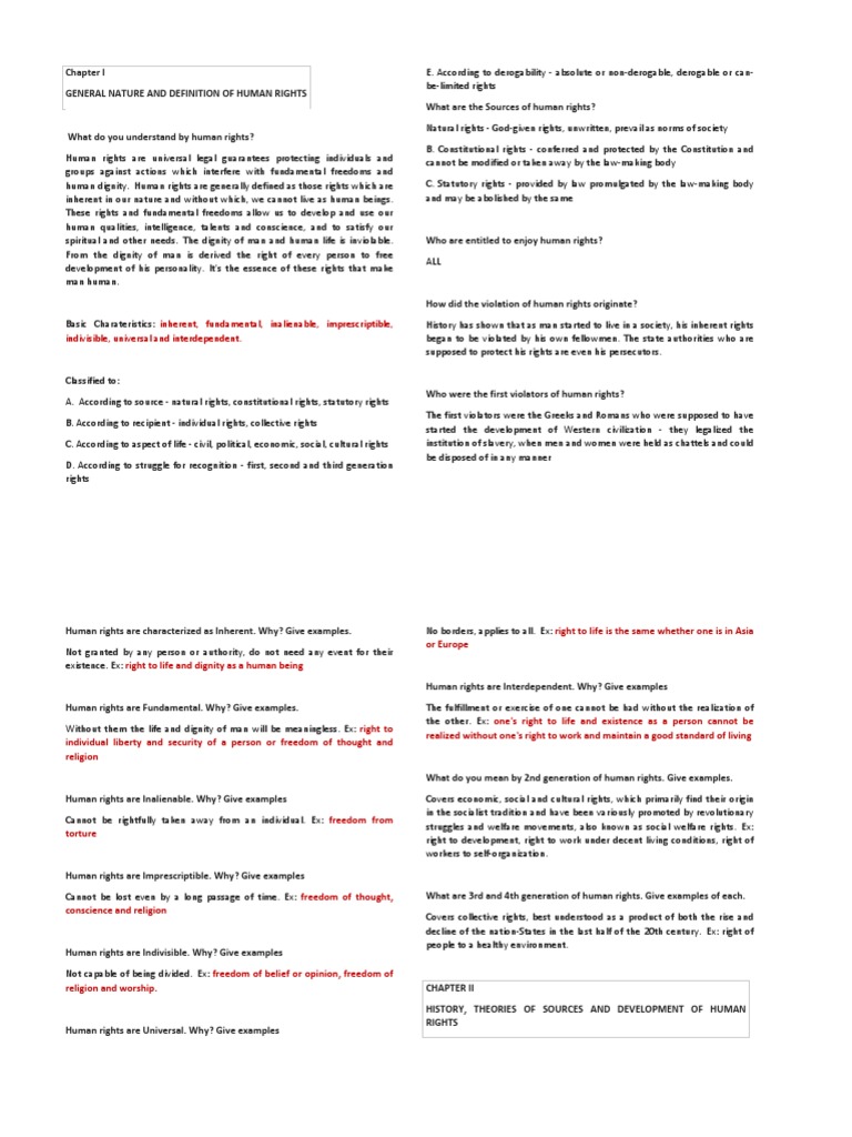 Inherent, Fundamental, Inalienable, Imprescriptible, Indivisible ...