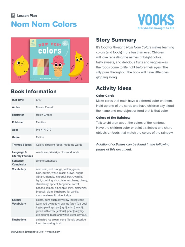 Nom Nom Colors: Story Summary | PDF | Green | Color