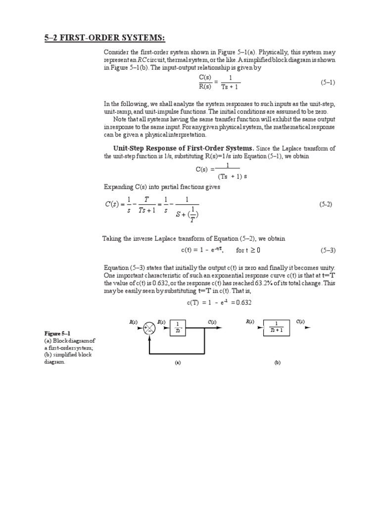 First Order System | PDF | Laplace Transform | Mathematical Objects