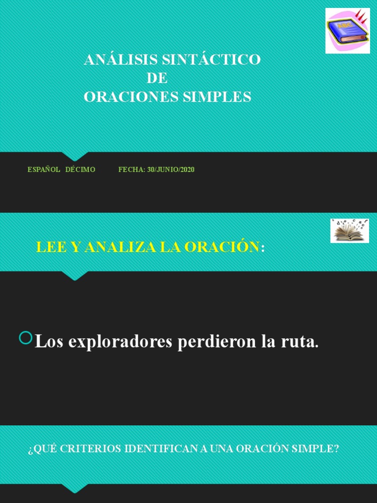 Análisis Sintáctico de Oraciones Simples | PDF | Oración (Lingüística ...