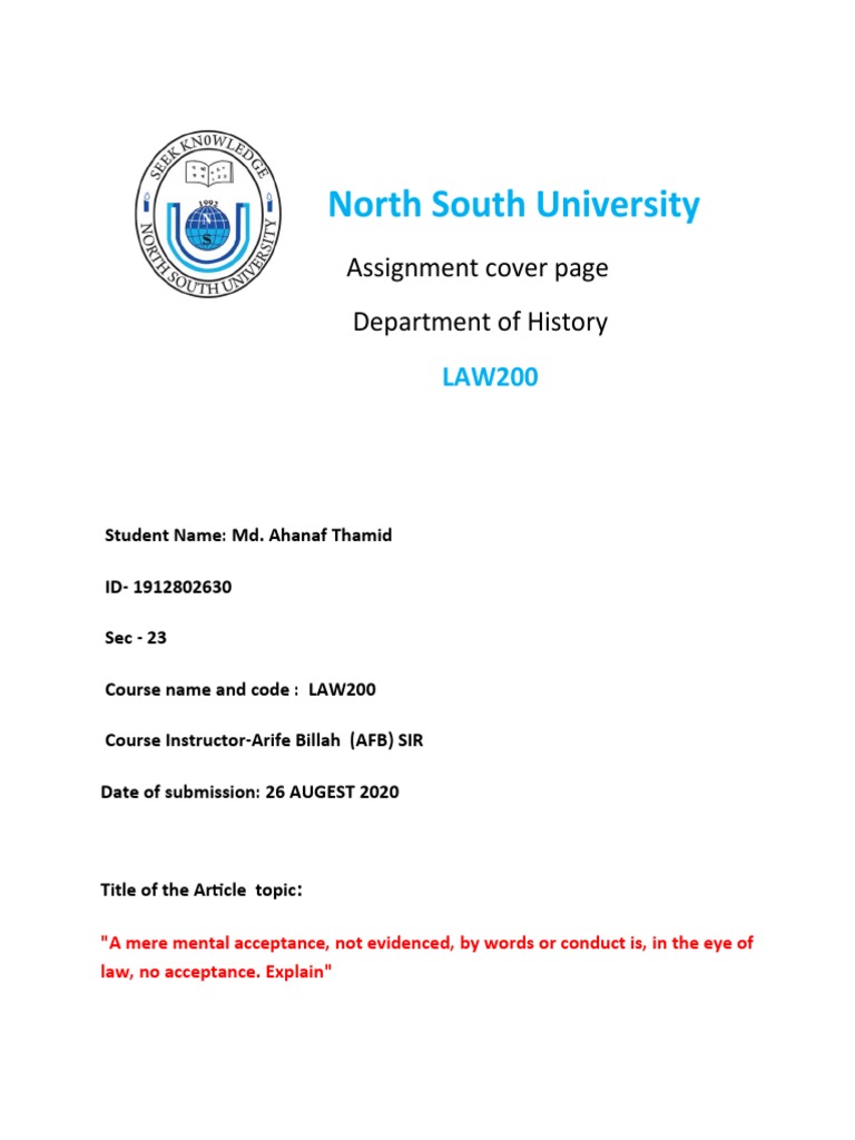 Understanding Acceptance in Law200 | PDF | Offer And Acceptance | Thesis