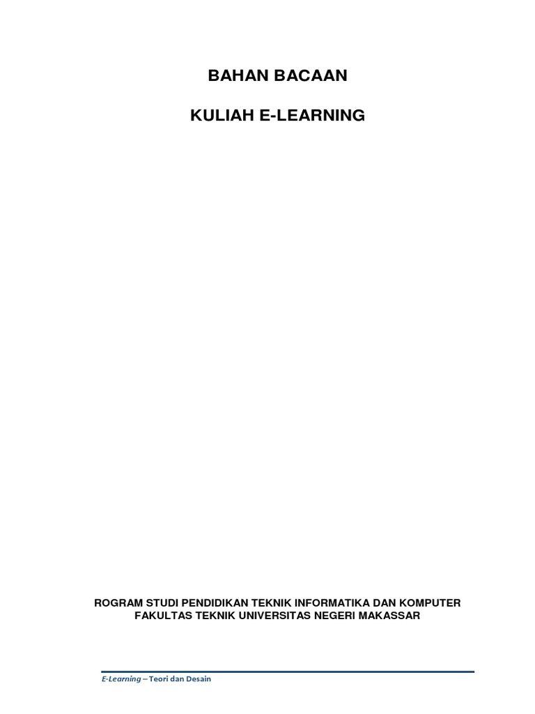 Konsep Dan Desain E Learning PDF | PDF