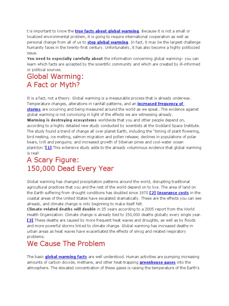Global Warming: A Fact or Myth?: True Facts About Global Warming Stop ...