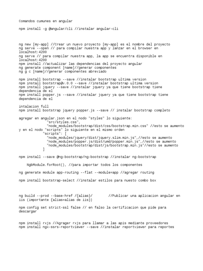 Comandos Angular | PDF