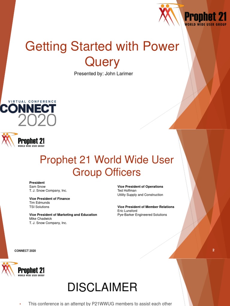 Getting Started With Power Query: Presented By: John Larimer | PDF ...