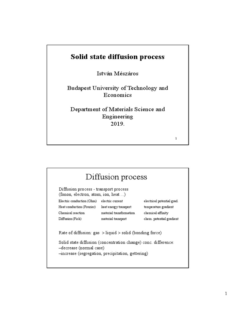 Solid State Diffusion Process | PDF | Diffusion | Physics