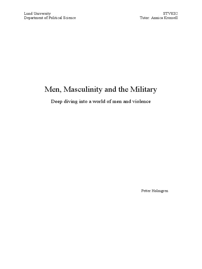 Men Masculinity and The Military | PDF | Masculinity | Discourse
