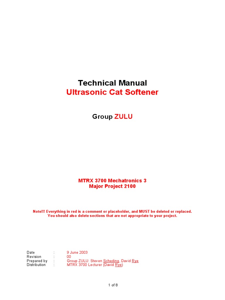 Technical Manual for MTRX 3700 Project | PDF | Input/Output | Computer ...