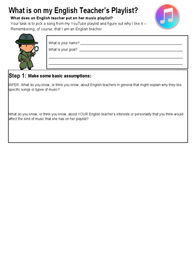 My English Teacher's Playlist Assignment | PDF