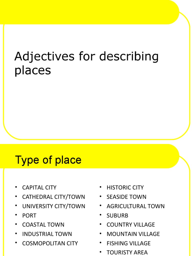Adjectives Describing Places | Download Free PDF | Earth Sciences ...