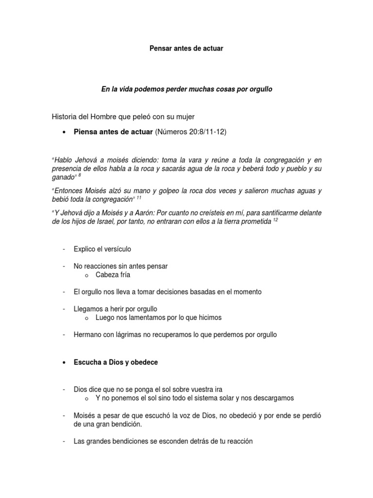 Pensar Antes de Actuar | PDF