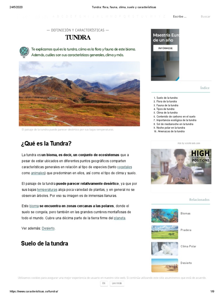 Tundra - Flora, Fauna, Clima, Suelo y Características | PDF | Geografía ...