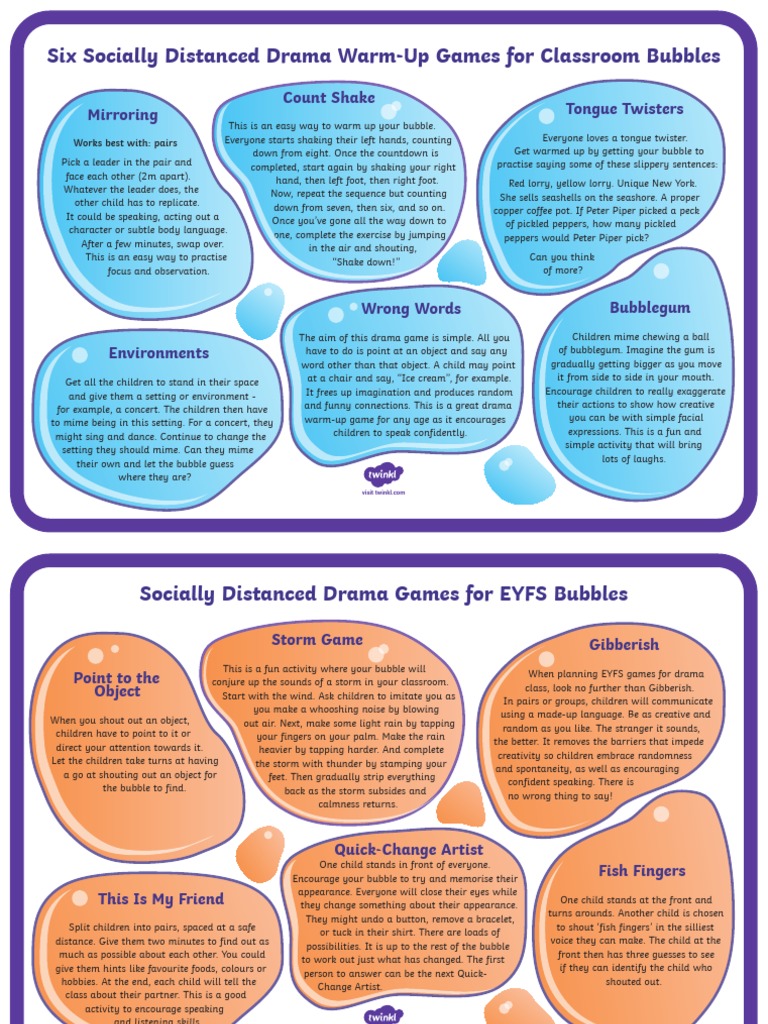 Socially Distanced Drama Games | PDF