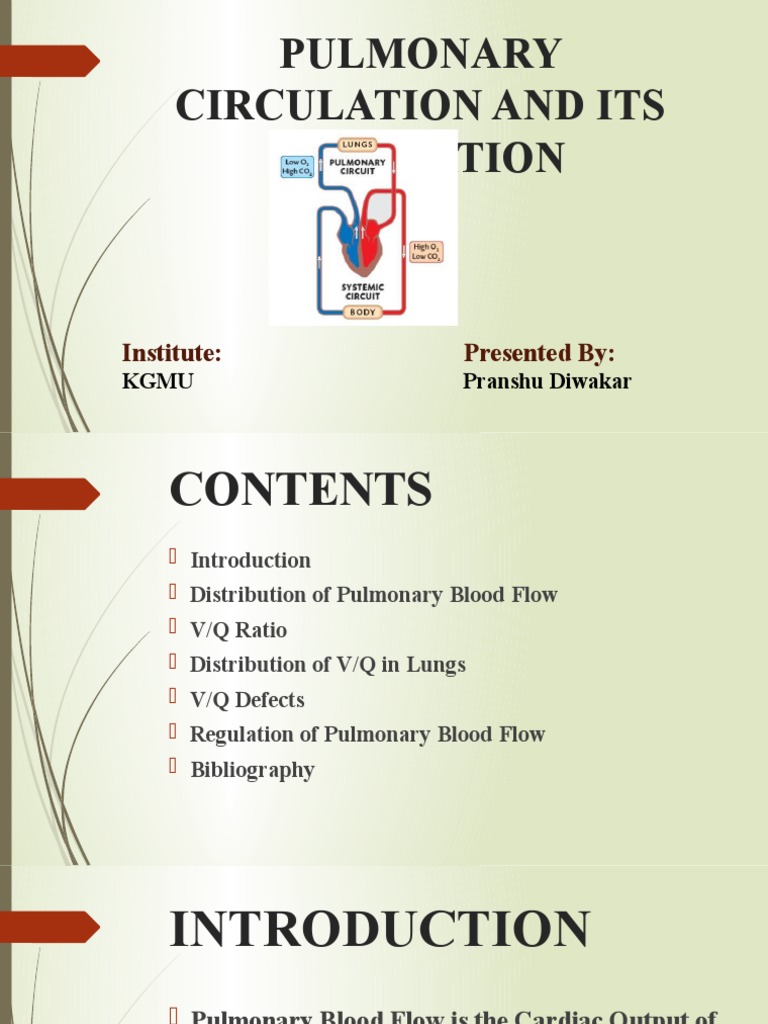 Pulmonary Circulation and Its Regulation | PDF | Science & Mathematics
