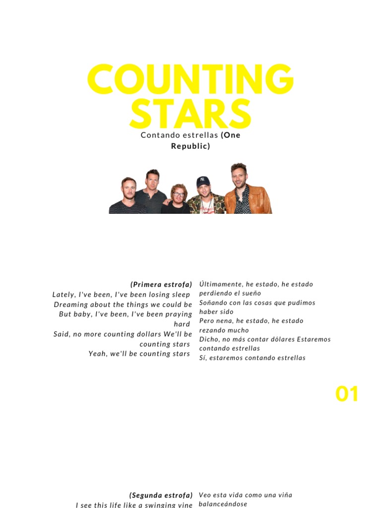 Letra de "Counting Stars" en español | PDF