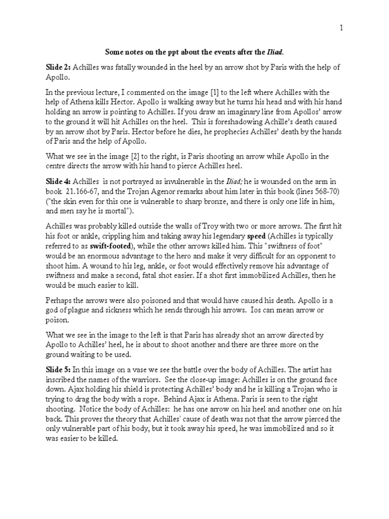 Some Notes On The PPT About The Events After The Iliad | PDF | Trojan ...