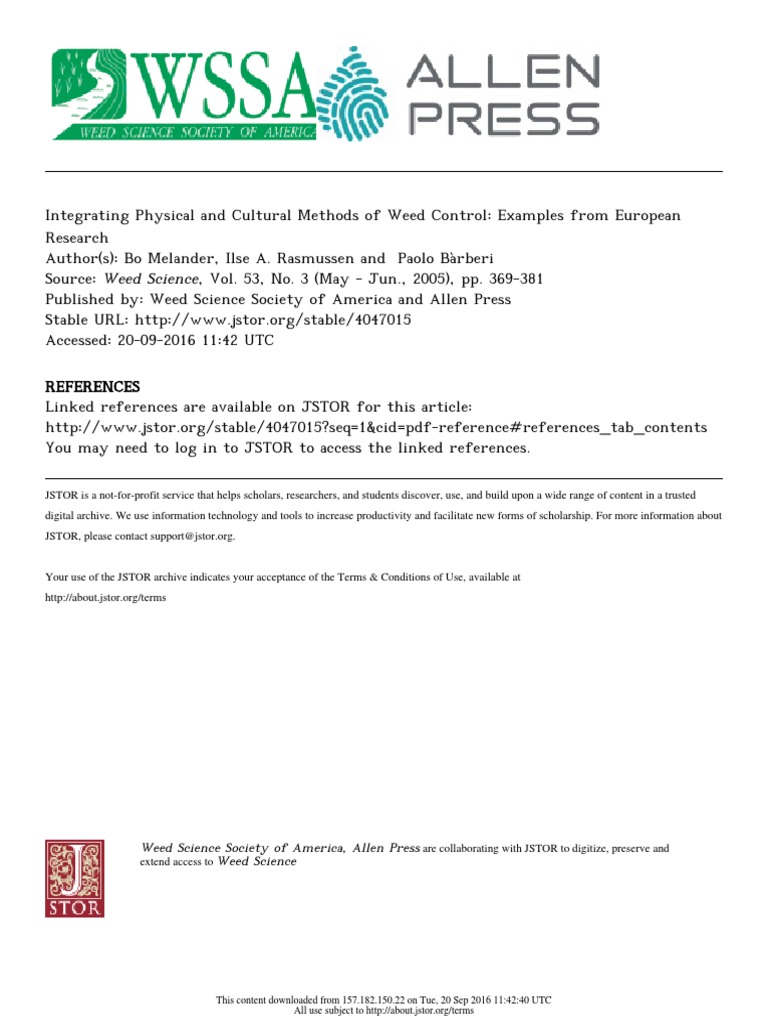 Paula Andres - Integrating Physical and Cultural Methods of Weed ...