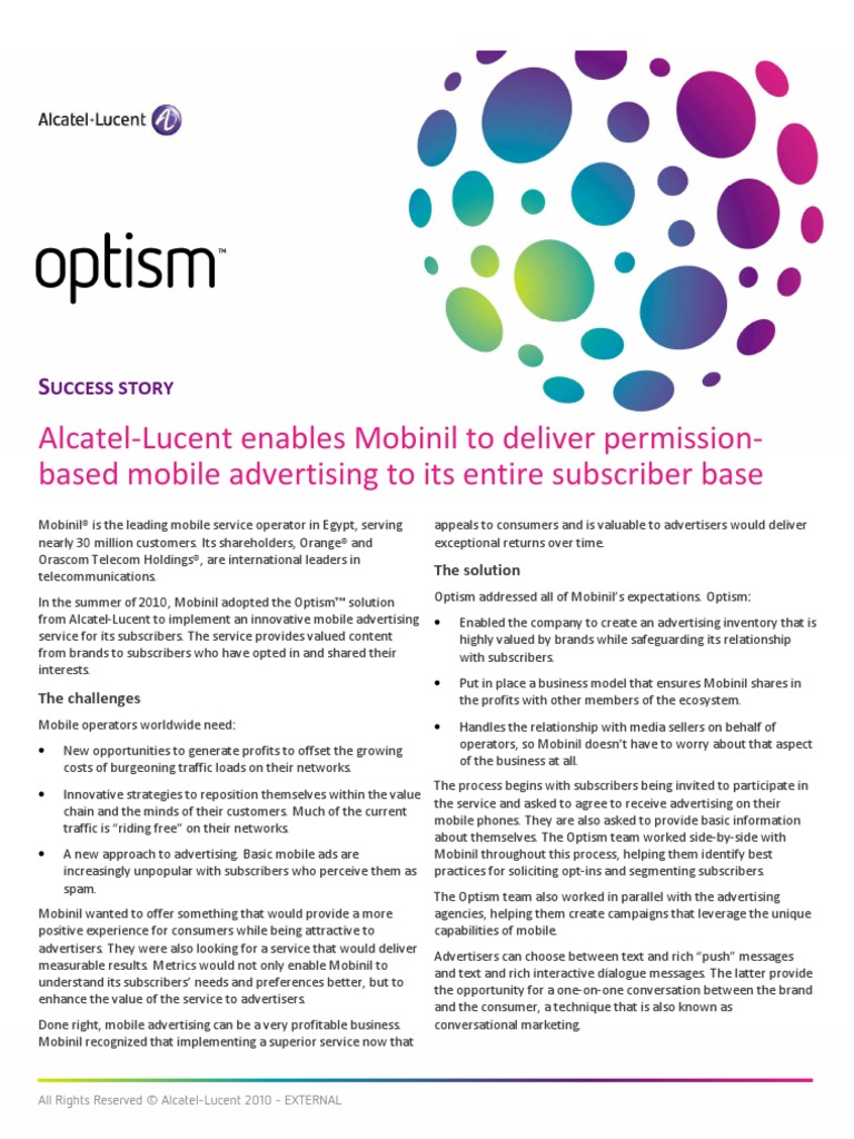 Mobinil Case Study | PDF | Advertising | Brand