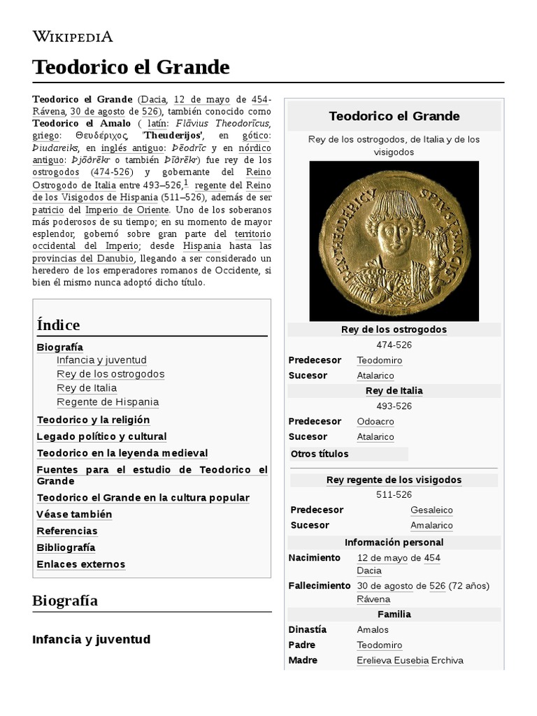 Teodorico El Grande | PDF | Europa antigua | Antigüedad tardía