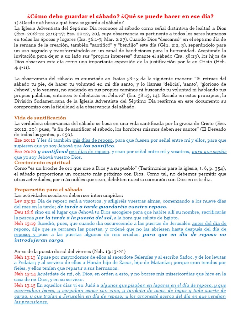 Cómo Debo Guardar El Sábado | PDF | Shabat | Cristo (título)