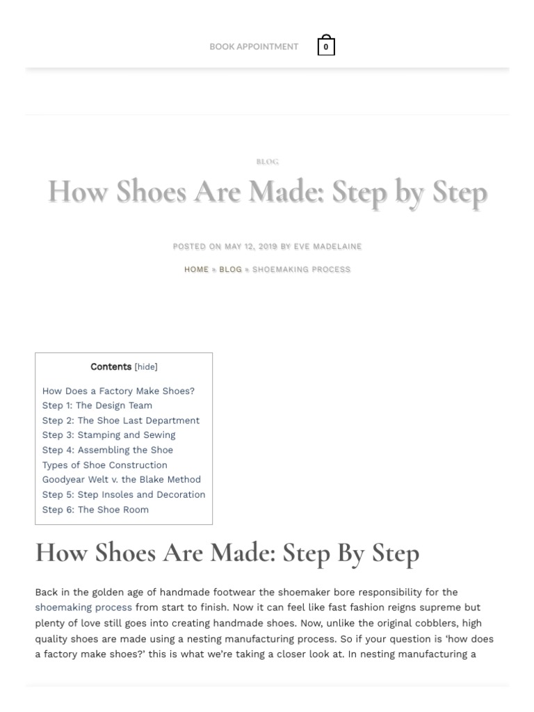 How Shoes Are Made Step-by-Step Guide | PDF