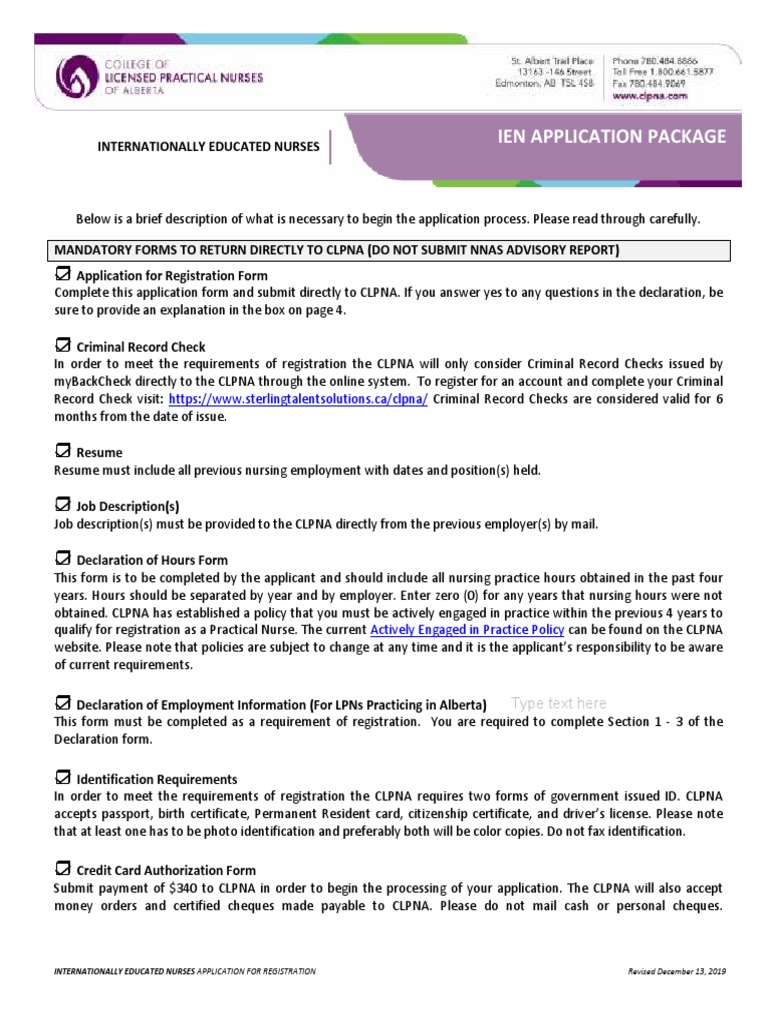 Ien Application Package: Type Text Here | PDF | Licensure | Identity ...