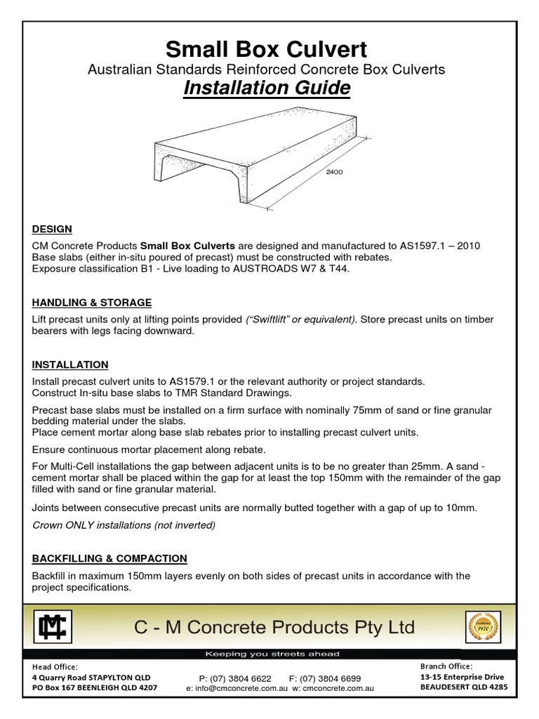 Box Culvert Installation Guide | PDF