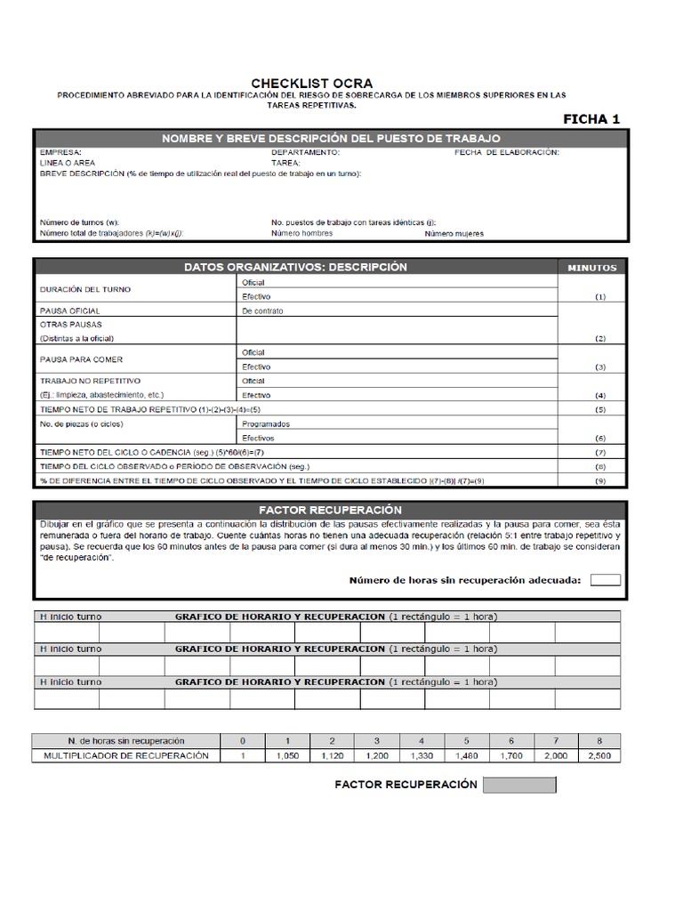 Check List Ocra | PDF