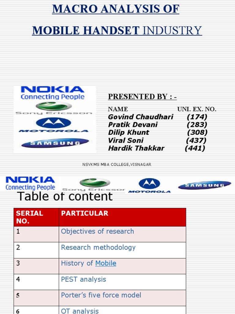Mobile Handset Industry: Presented By | PDF | Business | Mobile Phones