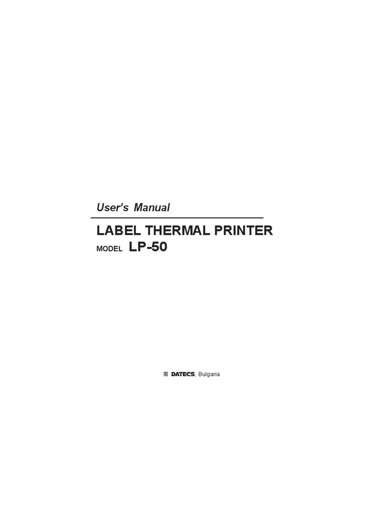 Label Thermal Printer LP-50: User's Manual | PDF | Electrical Connector ...
