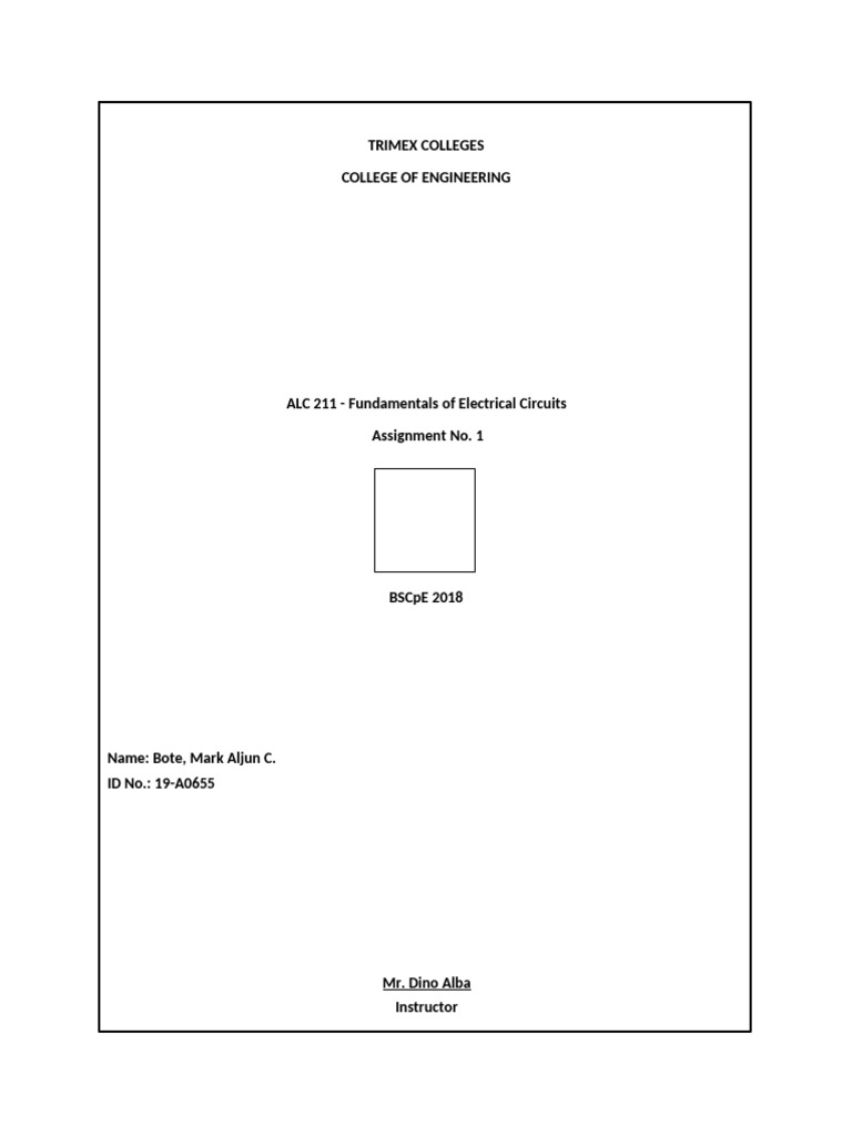 Alc211 - Assignment - No.1 - Bot, Mark Aljun | PDF | Electronics | Home ...