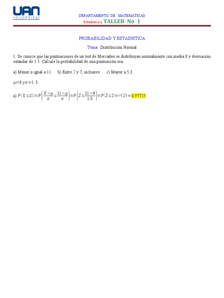 Distribución Normal | PDF | Distribución normal | Desviación Estándar