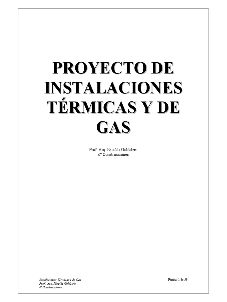 Proyecto de Instalaciones Termicas y de Gas 2018 | PDF | Calor | Caldera