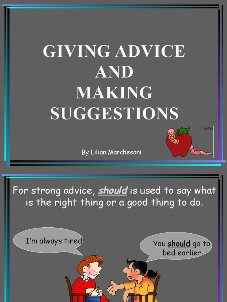 Giving advice and making suggestions | PDF