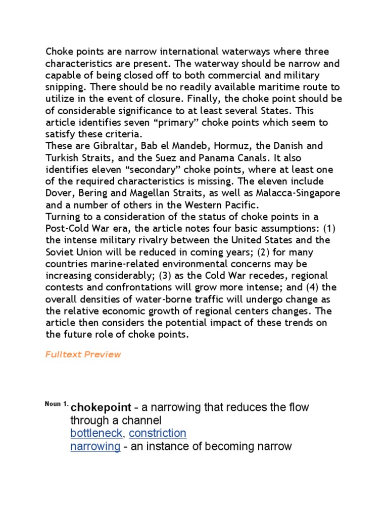 Choke Points | PDF | Persian Gulf | Military