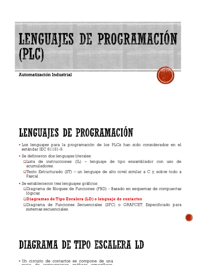 Lenguajes de Programación (PLC) LD1 | PDF | Lenguaje de programación ...