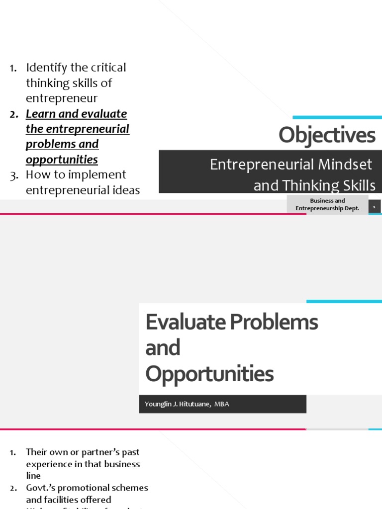 Lesson 2 - Evaluate Problems and Opportunities | PDF | Brainstorming ...