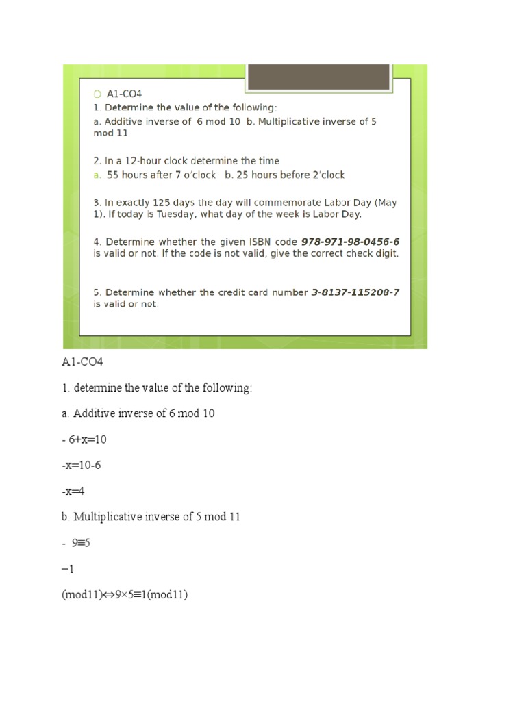 Ex1-CO3 TALAG | PDF | International Standard Book Number | Discrete Mathematics